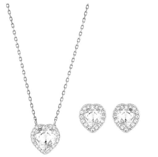 5112175 Swarovski- Cyndi Pave Heart Pendant Necklace and Earrings Set ...