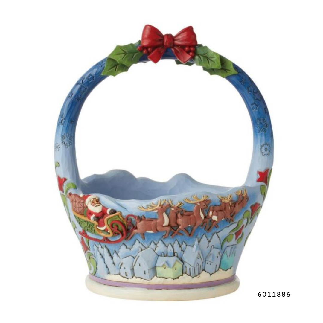 6011886 - Jim Shore Two-Sided Basket "Merry Season of Surprises ...