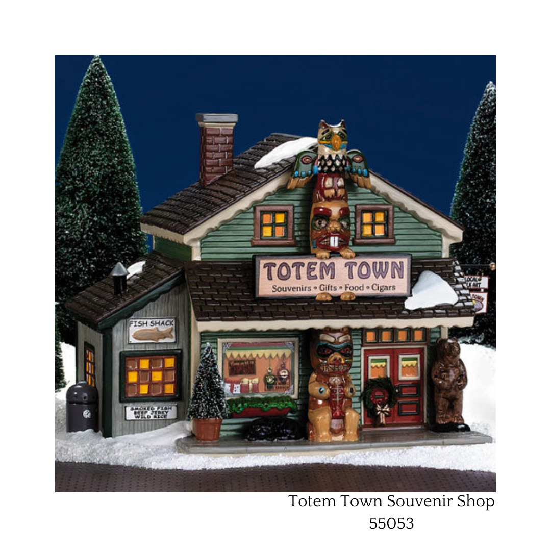 55053 - Department 56 Snow Village Totem Town Souvenir Shop | HOFFMAN'S Limited Edition New ...